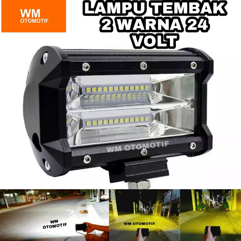 Jual Lampu LED Tembak Sorot 24 Volt 2 Warna Putih Kuning 24 Mata 2 Susun Truk Bus Tronton Canter ...