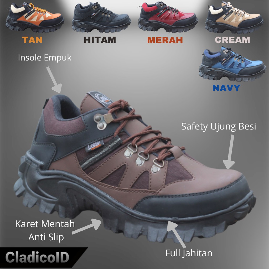 Jual Sepatu Boots Pria Safety Ujung Besi Kualitas Premium Sol Karet ...