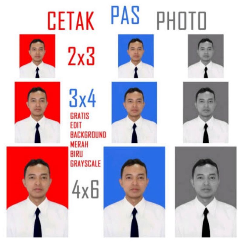 Jual Cetak Phas Photo/Foto 2x3 , 3x4 , 4x6 Bisa Ganti Background Harga Murah | Shopee Indonesia