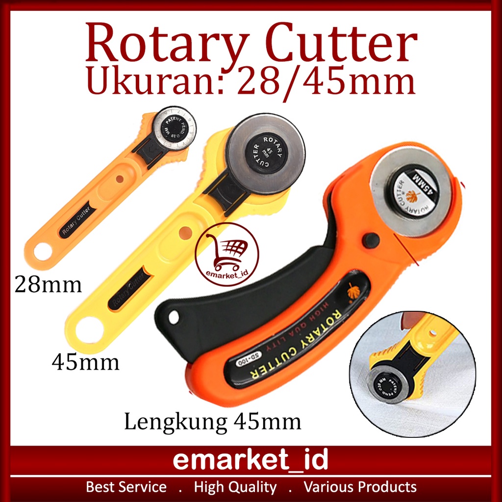 Jual Rotary Cutter 28mm 45mm / Roller Blade Alat Potong Bahan Gunting ...