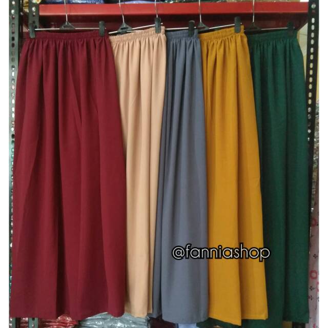 Jual Rok wolfis polos / Rok panjang / Rok muslim polos / Rok polos ...