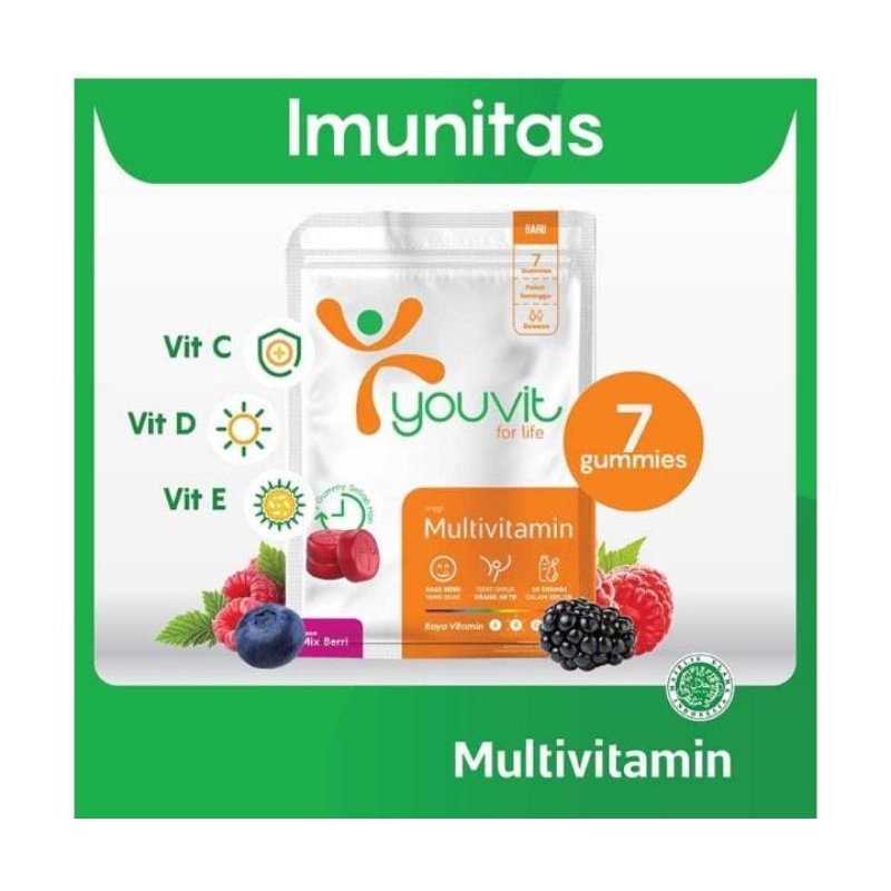 Jual YOUVIT Multivitamin Gummy Dewasa Sachet 7 pcs | Shopee Indonesia