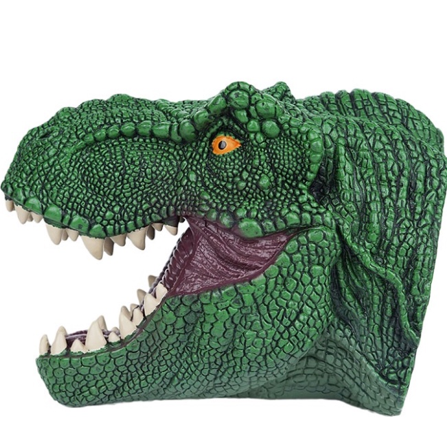 Jual New Canna 9 Inch hand Puppet Dinosaurus Head Tyrannosaurus green ...