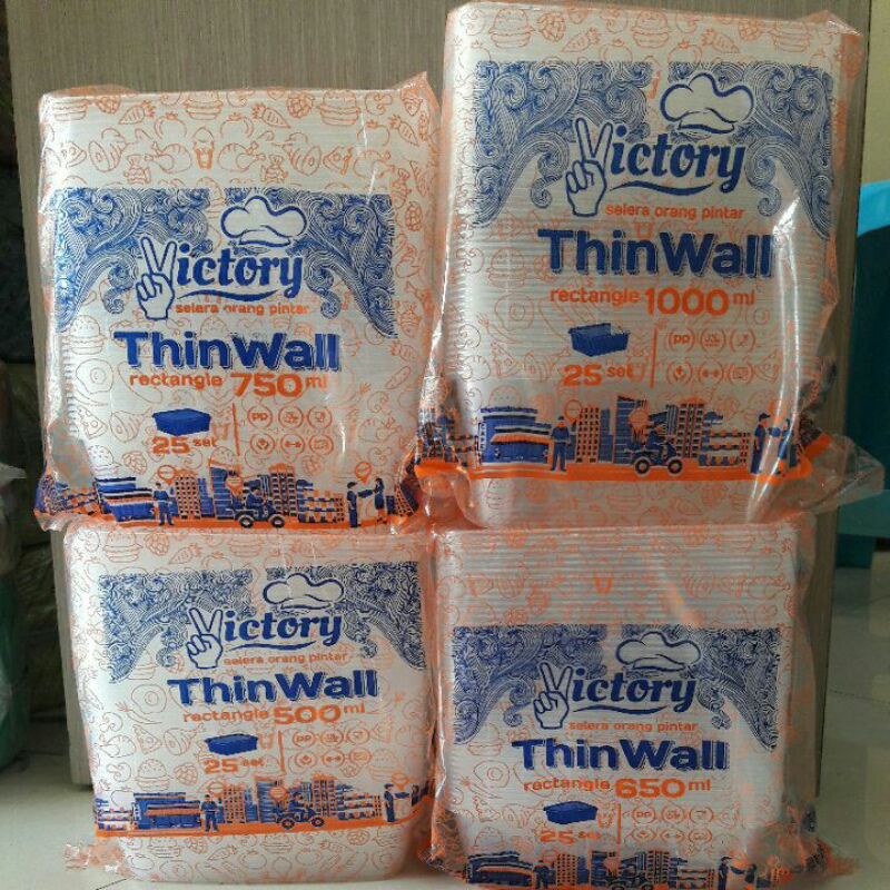 Jual Thinwall Food Container Victory RECTANGLE 500ml 650ml 750ml 1000ml ...