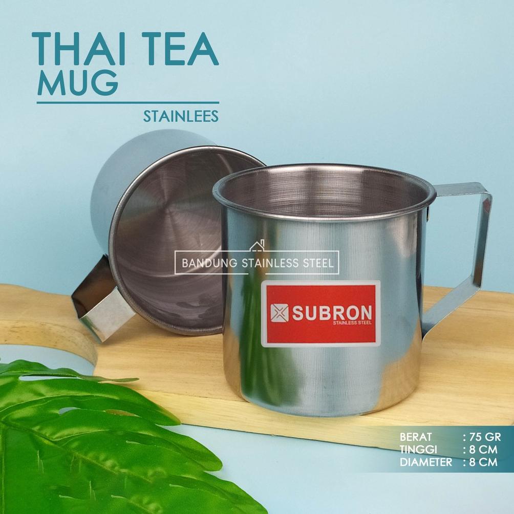 Jual Thai tea Muk mug cangkir 8cm gelas stainless steel tebal murah ...