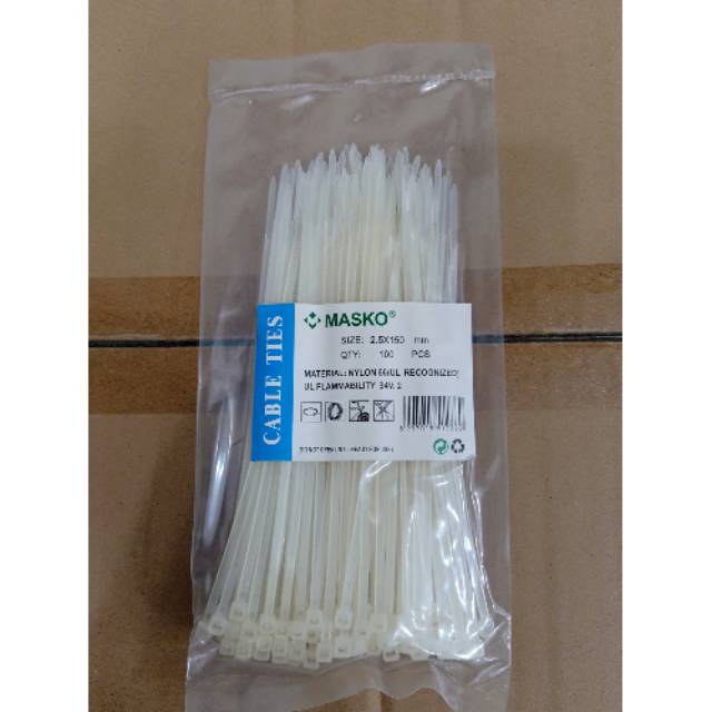 Jual Kabel ties 15cm masko/cable ties masko 2,5*150mm | Shopee Indonesia