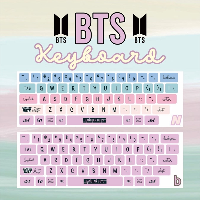 Jual HWL STUDIO - Sticker Keyboard BTS - Kiss Cut - Waterproof | Shopee ...