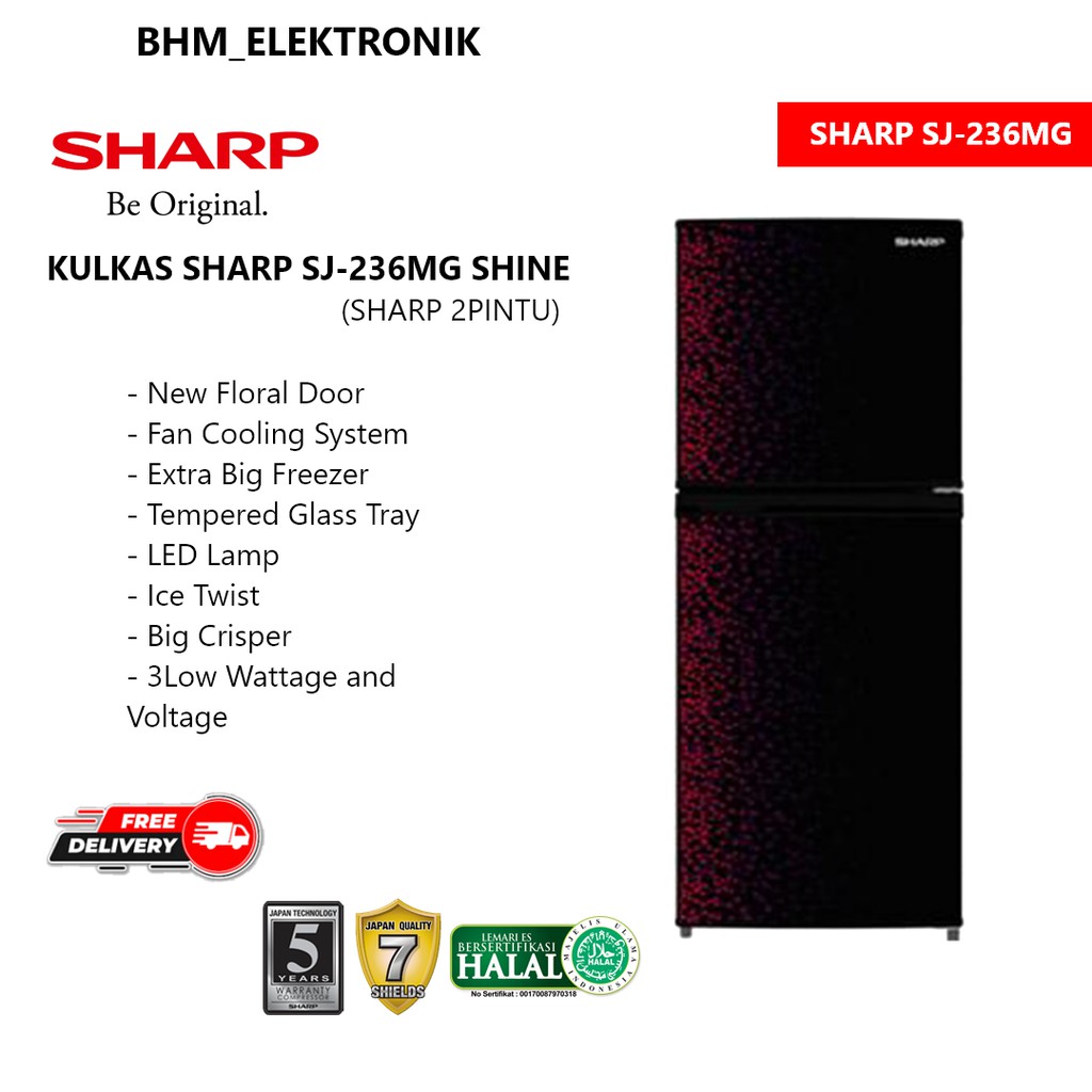 Jual KULKAS SHARP SJ 236 MG LEMARI ES 2 PINTU SJ236MG KULKAS SHARP SHINE 2 PINTU | Shopee Indonesia