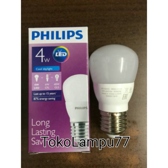 Jual LAMPU LED PHILIPS 4W (PUTIH) | Shopee Indonesia