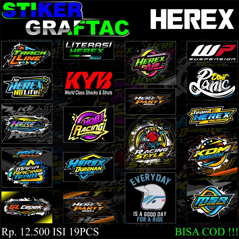 Jual Stiker Sticker Sponsor Racing Sunmori Herex Brand Aestetic ...