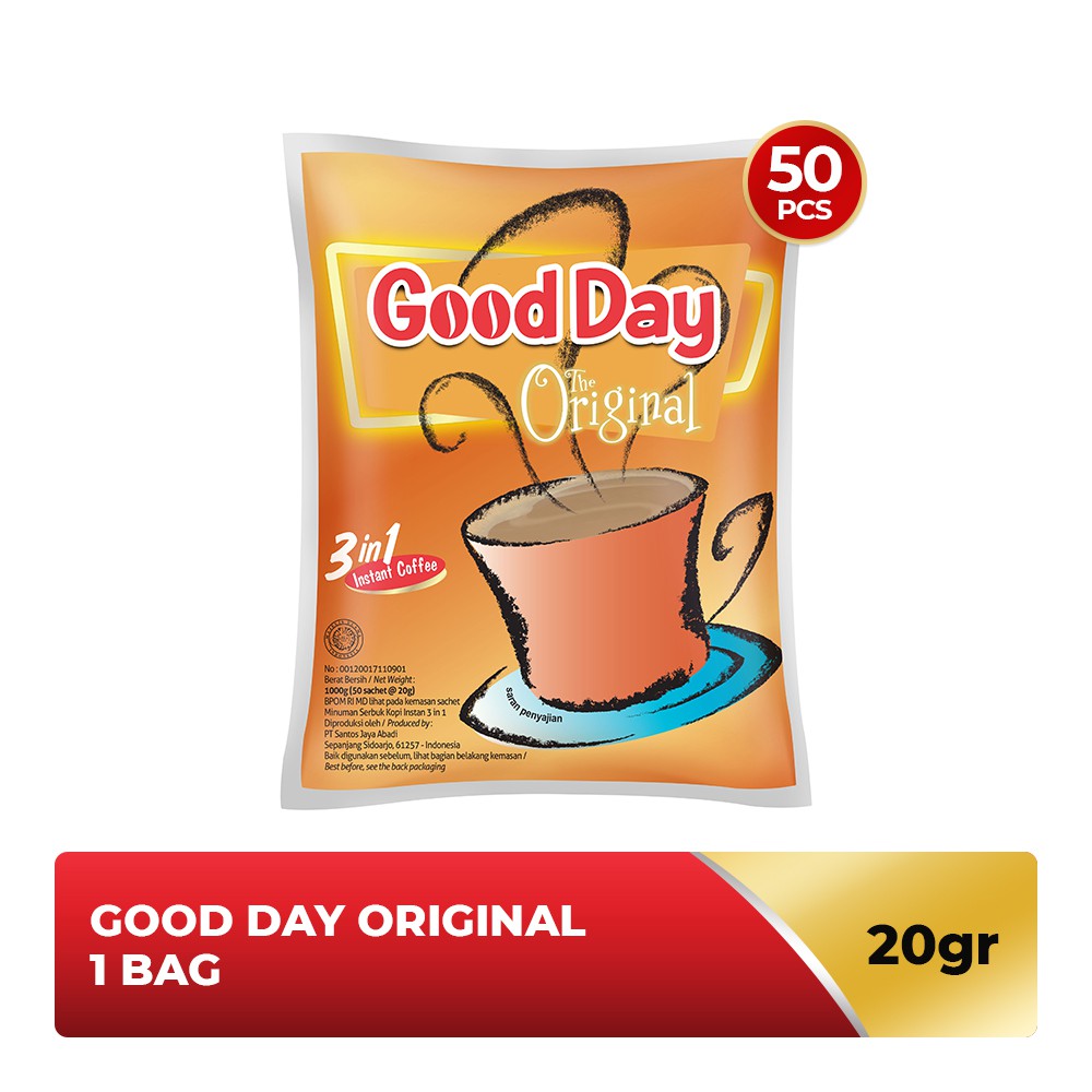 Jual GOOD DAY The Original 1 Bag (50 x 20 gr) | Shopee Indonesia