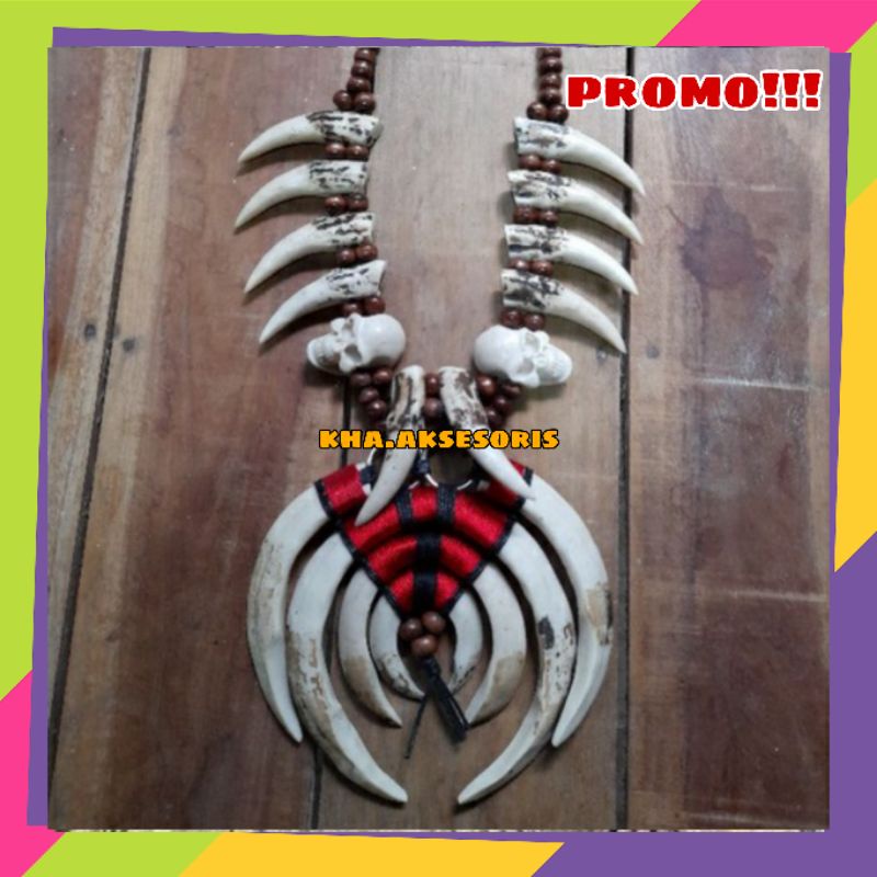 Jual kalung taring babi variasi taring macan dan tengkorak etnik dayak kalimantan | Shopee Indonesia