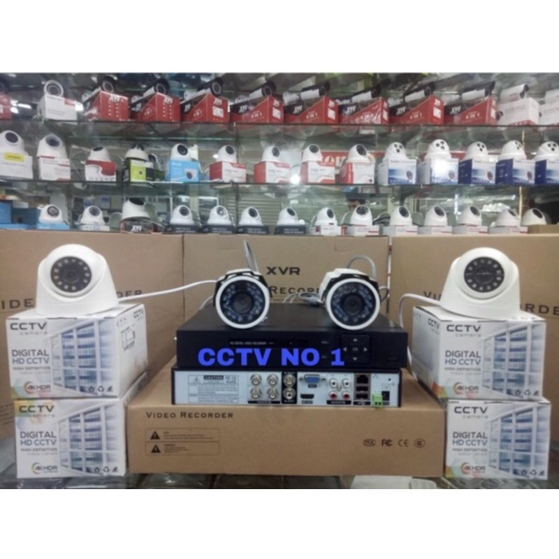 Jual paket cctv 4ch 5 mp lengkap tinggal pasang | Shopee Indonesia