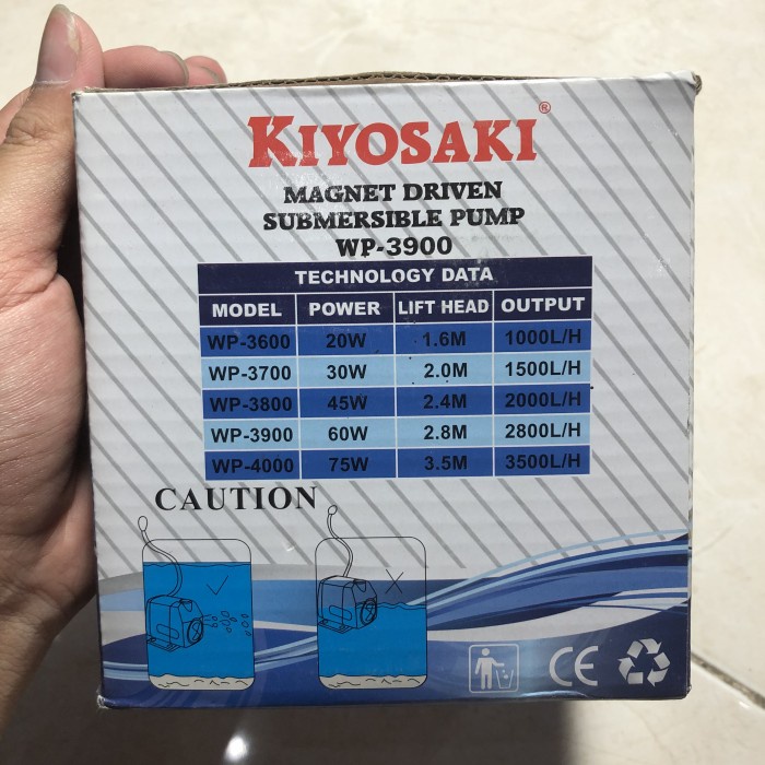 Jual Pompa kolam hidroponik aquarium KIYOSAKI WP 3900 | Shopee Indonesia