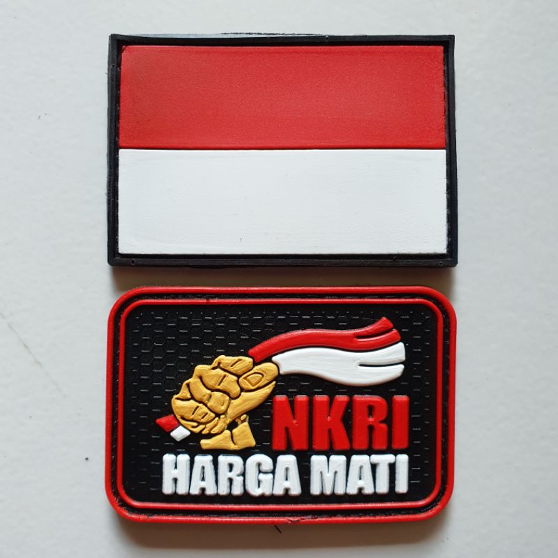 Jual patch rubber logo nkri harga mati plus bendera indonesia - rubber ...