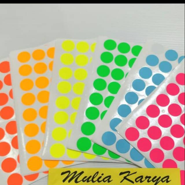 Jual HVS Warna Sticker Bulat 22 mm ccy/ Label Stiker Warna Bulat 22mm ...