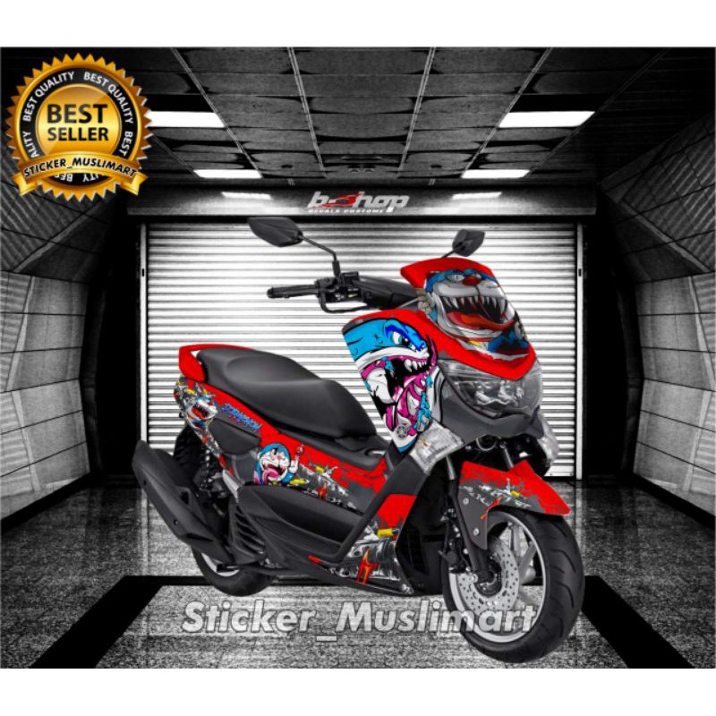 Jual Decal sticker Nmax 155 Doraemon zombie merah plus sticker visor ...