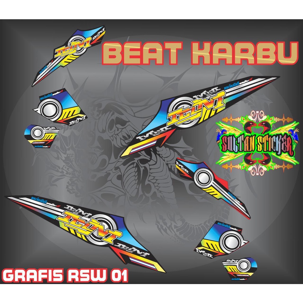 Jual Sticker Striping Decal List Motor Beat Karbu Grafis RSW 01 ...