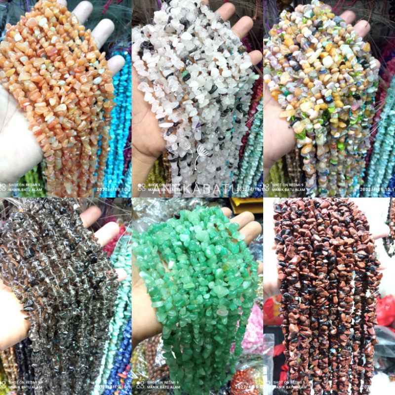 Jual MANIK BATU KRIKIL PECAH BAHAN CRAFT PANJANG -+70CM | Shopee Indonesia