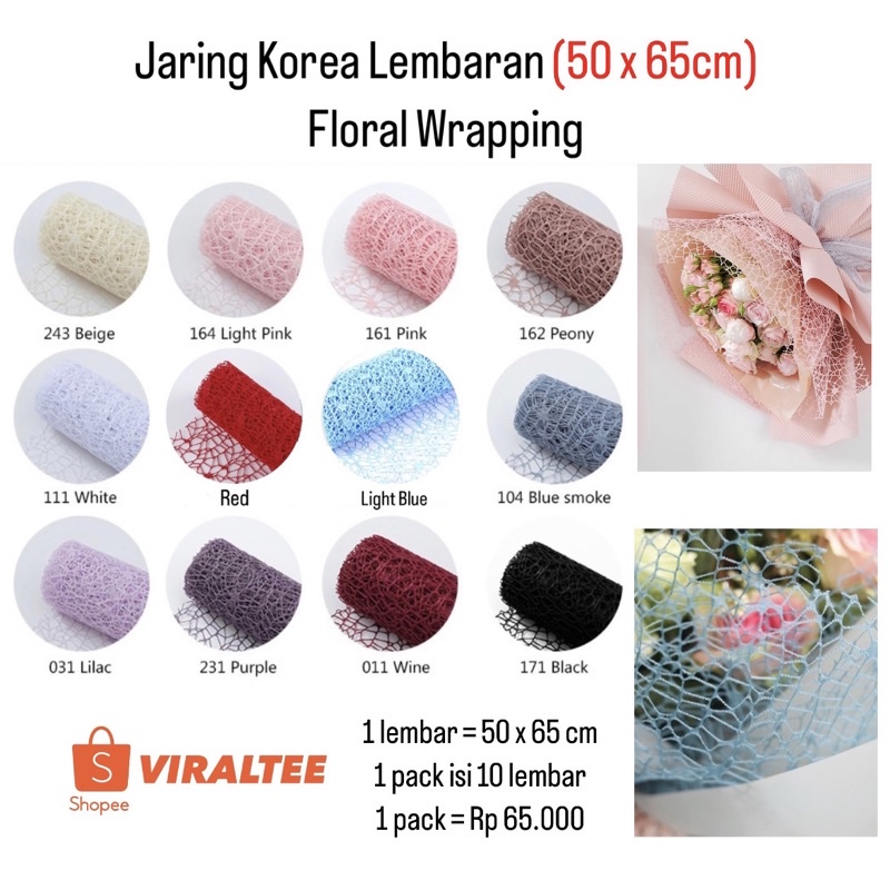 Jual Jaring Korean Buket Bunga Lembaran / Flower Wrapping Korea Mesh ...