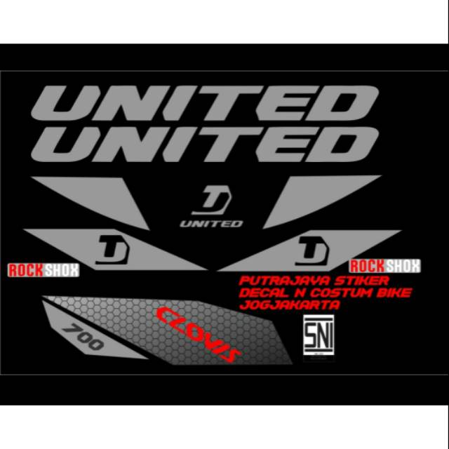 Jual Decal stiker sepeda UNITED CLOVIS | Shopee Indonesia