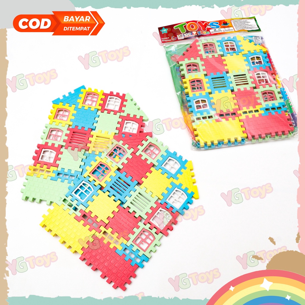 Jual YGtoys Mainan Puzzle Rumah Susun Blok Balok Funny Block Edukasi ...
