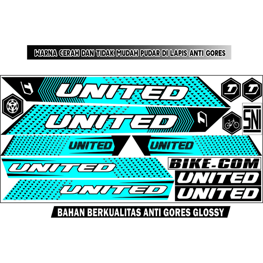 Jual STICKER SEPEDA DECAL POLET ART STRIPING BIKE UNITED | Shopee Indonesia