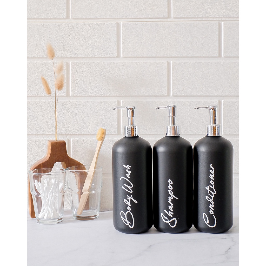 Jual BOTOL SABUN SHAMPOO CUCI TANGAN CUCI PIRING 500ML HITAM REFILL ...