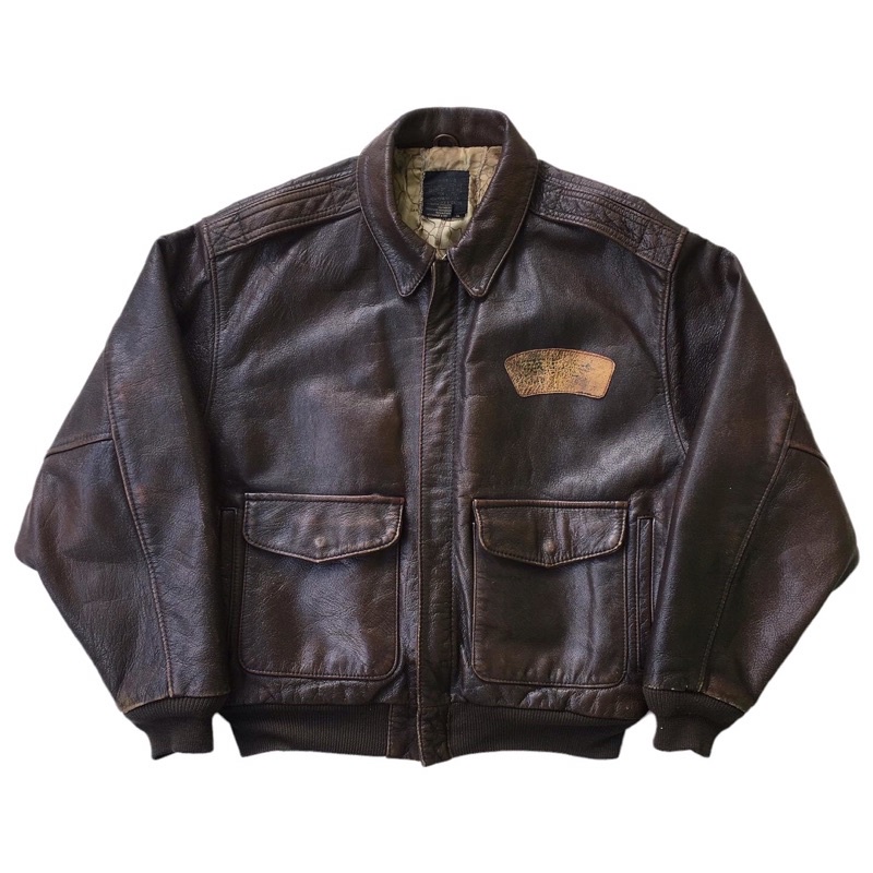 Jual Vintage 80s Avirex Type A2 Leather Flight Jacket | Shopee Indonesia