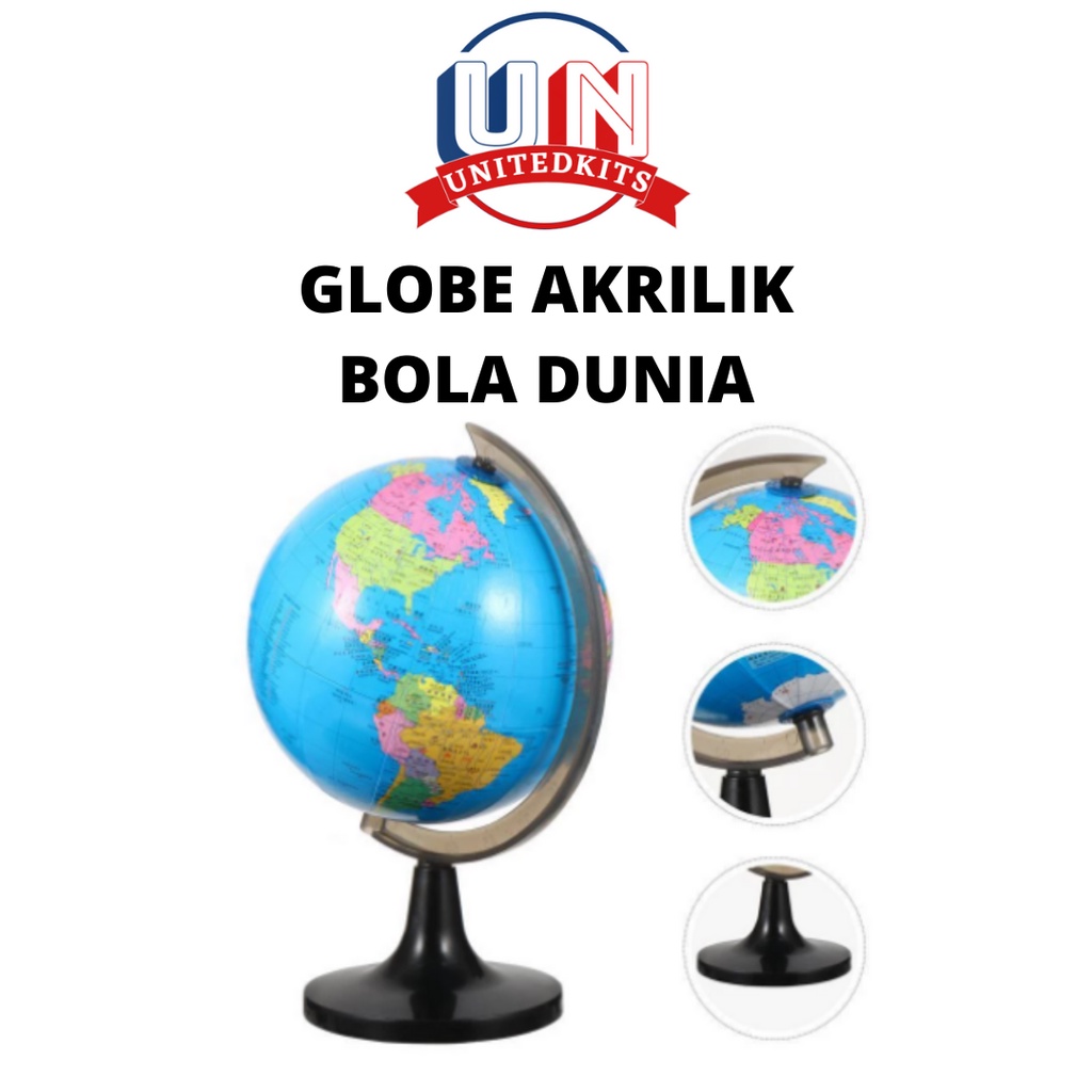 Jual GLOBE AKRILIK BOLA DUNIA 21.4CM PETA BULAT PLANET BUMI ATLAS ...