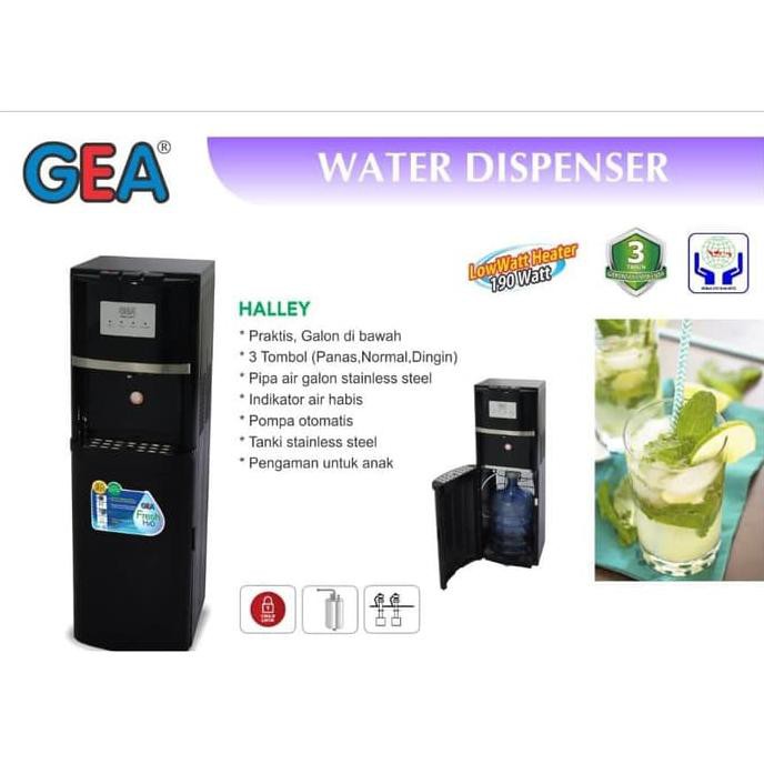 Jual GEA HALLEY DISPENSER GALON BAWAH 3 TOMBOL PIPA STAINLESS | Shopee ...