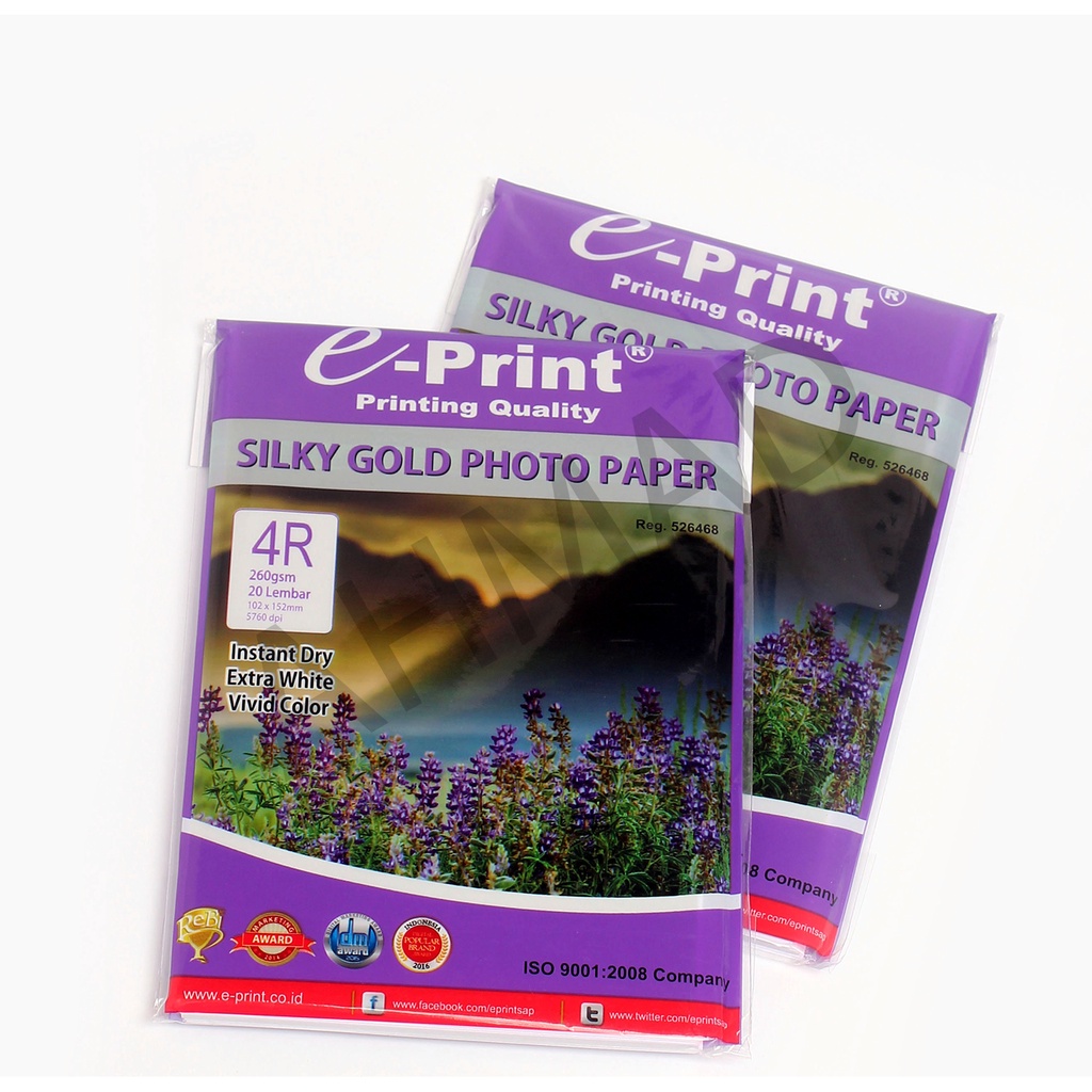 Jual E-Print Silky Gold Photo Paper 4R 260 gsm ( 102 x 152 mm ...