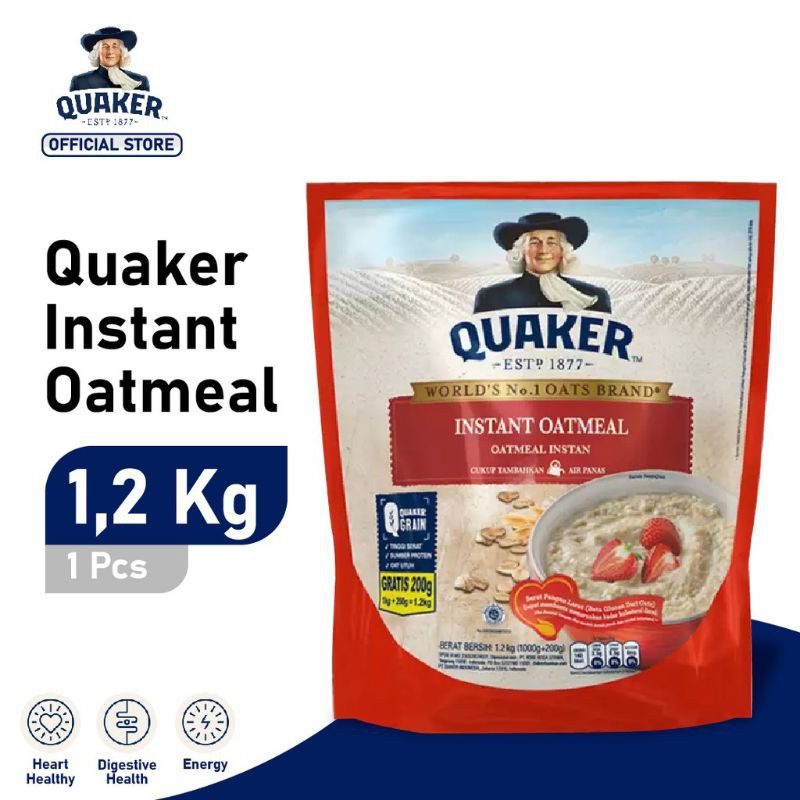 Jual Quaker Instant Oatmeal 1200 gr sereal oat gandum | Shopee Indonesia