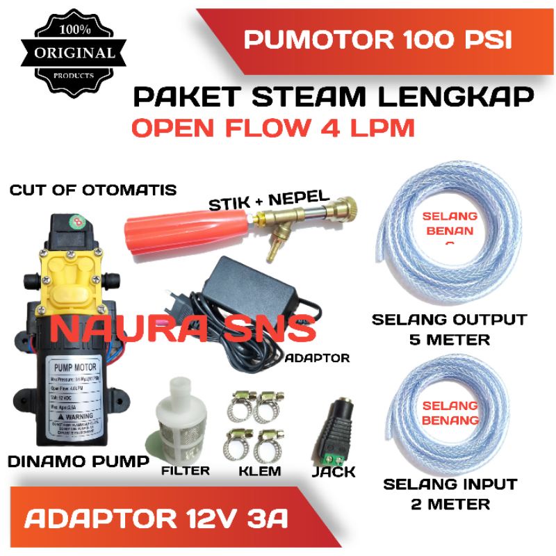 Jual High presure Alat cuci motor steam motor mobil Ac pompa Dc 12v ...