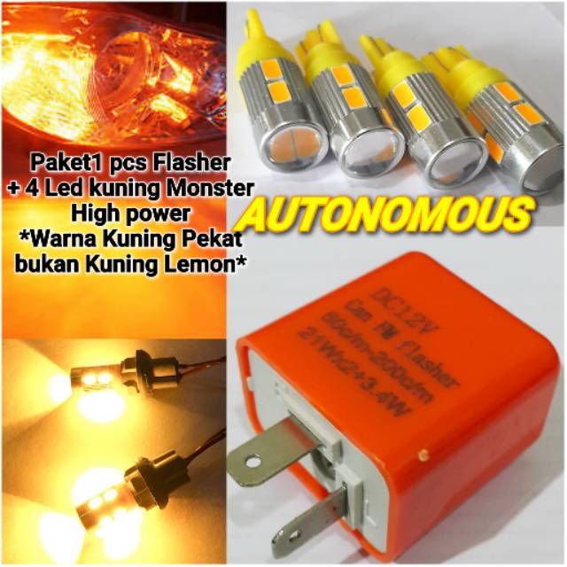 Jual Lampu led sen dan Flasher motor paket led sein dan flasher motor T ...
