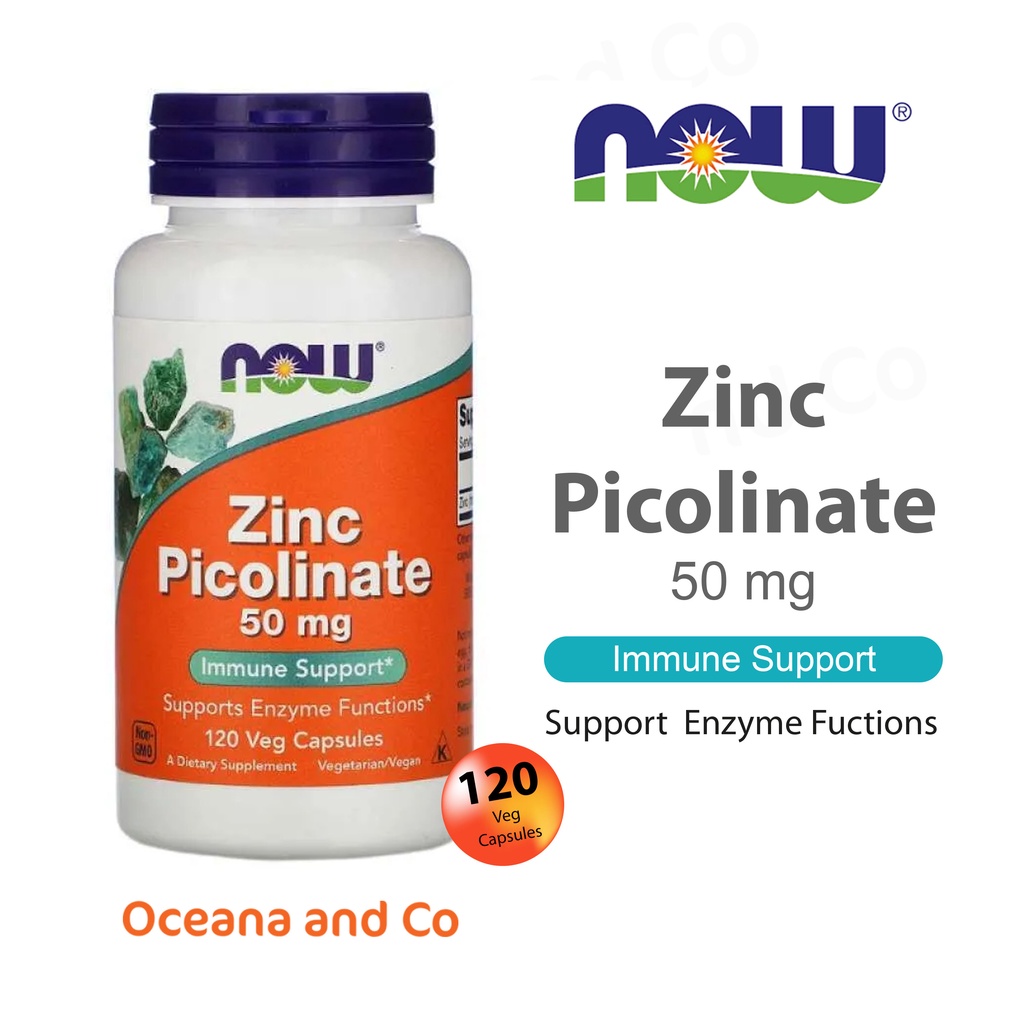 Jual Now Foods Zinc Picolinate 50 mg 120 Veg Capsules | Shopee Indonesia