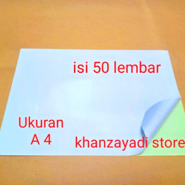 Jual Kertas stiker chromo A4 / sticker chromo putih (glossy) A4 premium ...