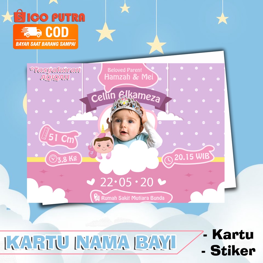 Jual KARTU NAMA , KAARTU NAMA BAYI, BIODATA BAYI, KARTU UCAPAN, KARTU ...