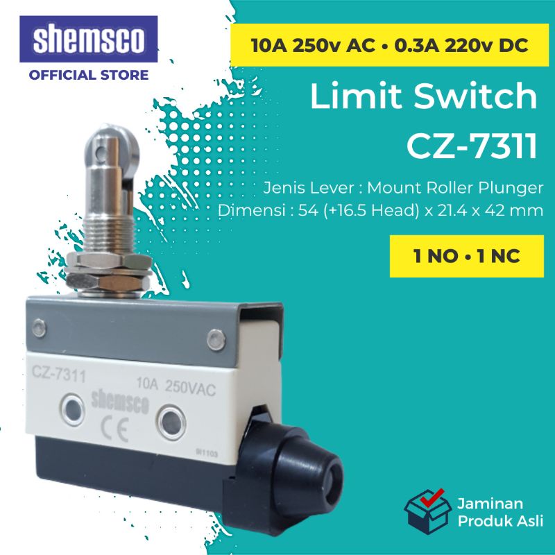 Jual 10A 250v CZ-7311 Limit Switch ZC-Q2255 Saklar Push ON Shemsco ...