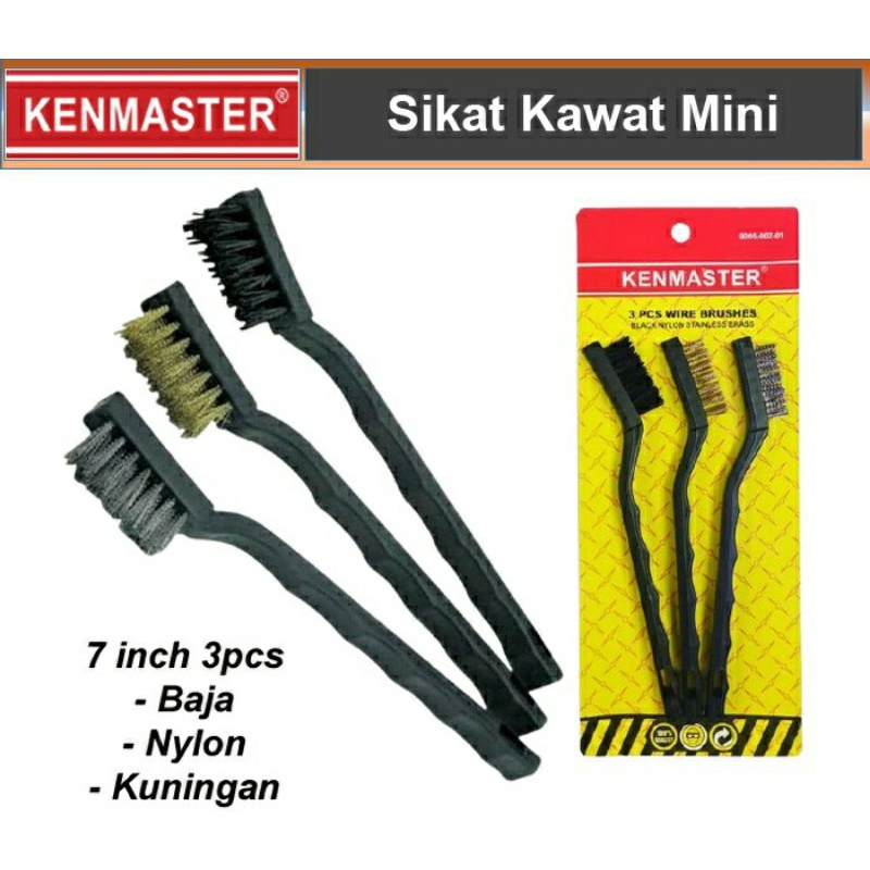 Jual Sikat Kawat Mini 3 Pcs Orignial Kenmaster Sikat Kawat 3in1 Wire ...