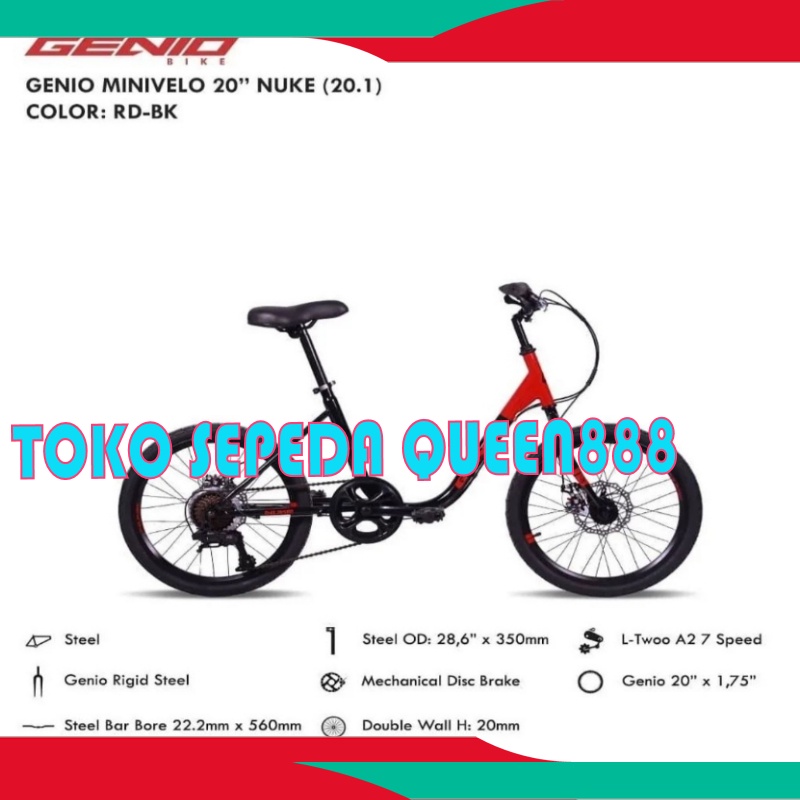 Jual SEPEDA GENIO NUKE MINIVELO 20" City Bike | Shopee Indonesia