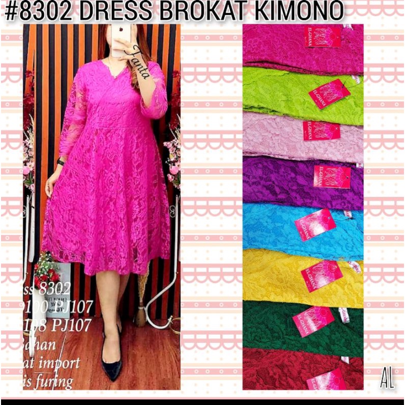 Jual dress full brokat, dress 8302, dress brokat hitam, dress brokat ...
