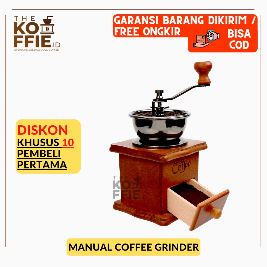 Jual Mrosaa Alat Penggiling Kopi Manual Coffee Grinder Brown gerinder ...