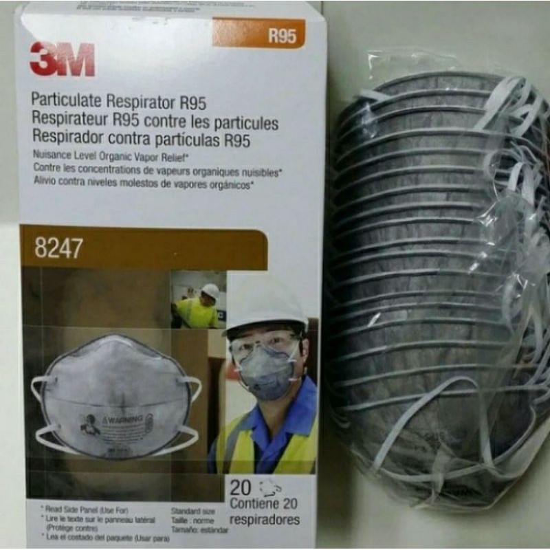 Jual Masker 3M 8247 R95 - Safet Mask 3M 8247 | Shopee Indonesia