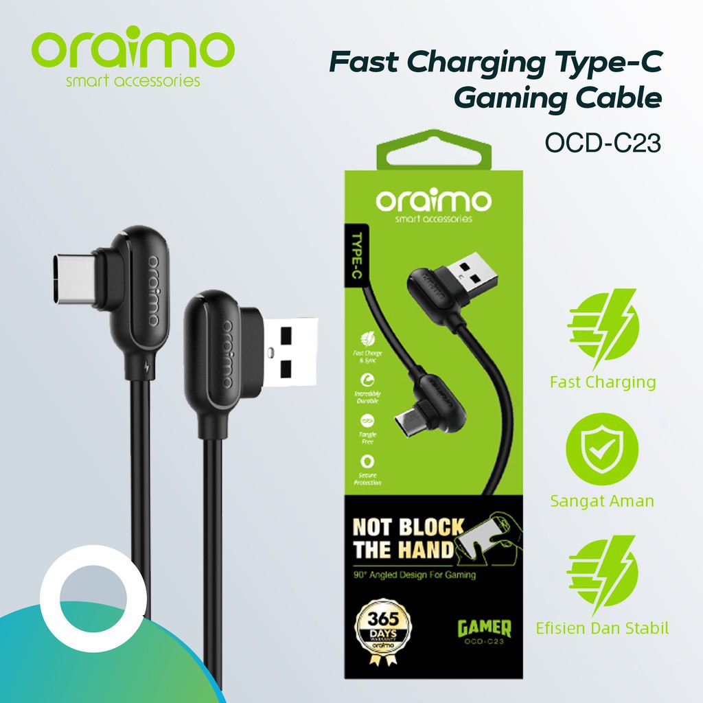 Jual ORAIMO GAMER OCD-C23 TYPE-C GAMING CABLE | Shopee Indonesia