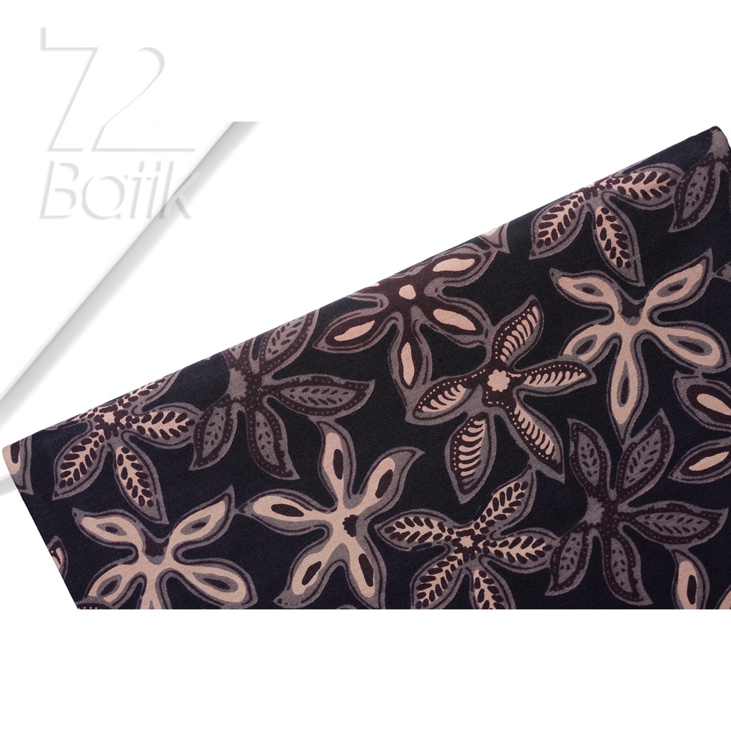 Jual KAIN BATIK PREMIUM Bahan Katun Motif Daun Pepaya Chaya Warna Hitam ...