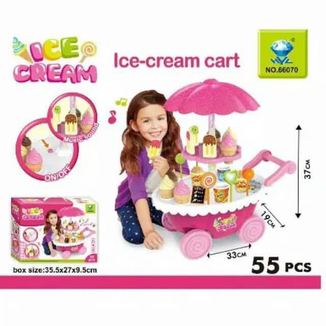 Jual Mainan Ice Cream Trolley / Es Cream Gerobak Cart Isi 55 Pcs ...