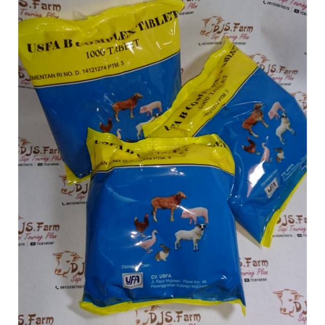 Jual Vitamin ternak B Complex Tablet isi 1000 USFA Bcomplex / Bkomplek ...