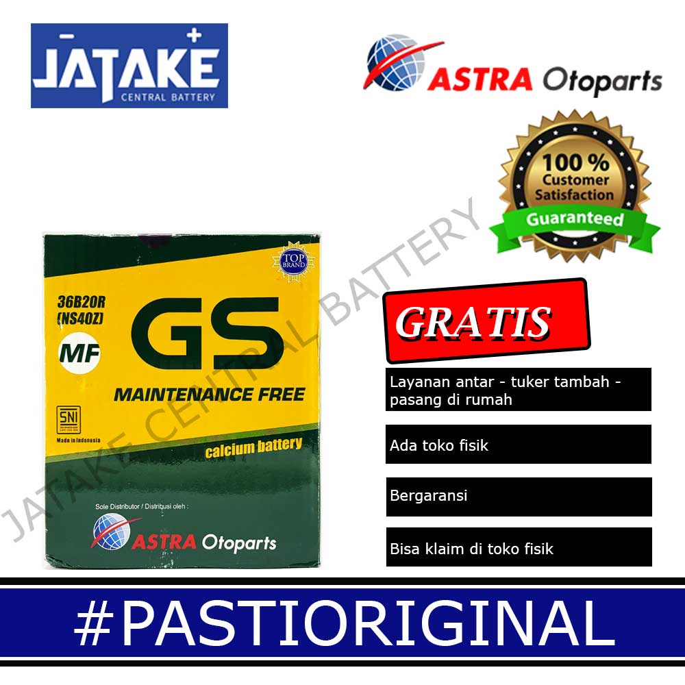 Jual Aki kering mobil Daihatsu Terios Xenia Grandmax Luxio NS40Z GS Astra Maintenance Free MF ...