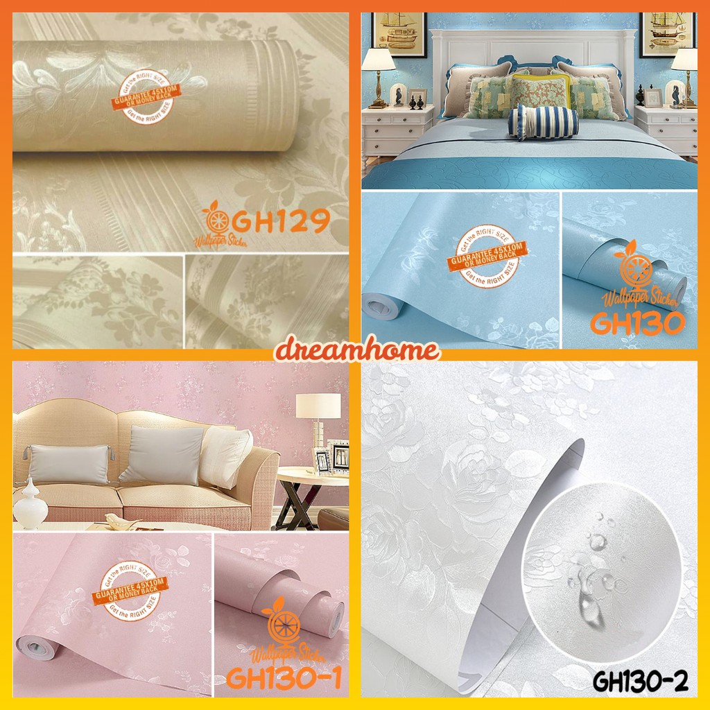 Jual Wallpaper Dinding Motif Polos Berserat - Stiker Dinding Aesthetic Wallstiker Kamar Tidur ...